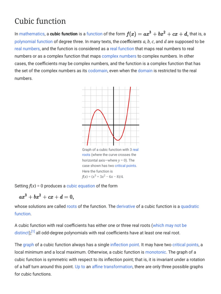 Cubic Function - Wikipedia | PDF | Function (Mathematics ...