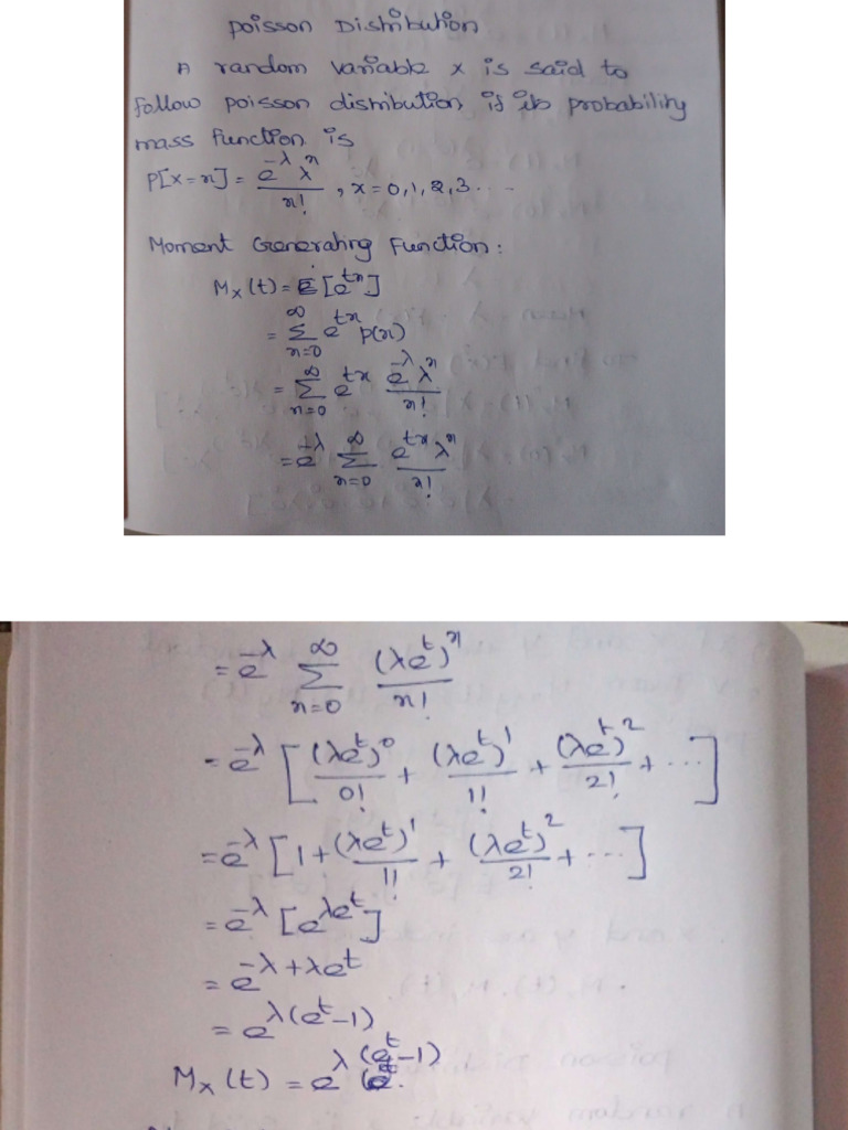 Unit1 Poisson Distribution, Geometric Distribution | PDF