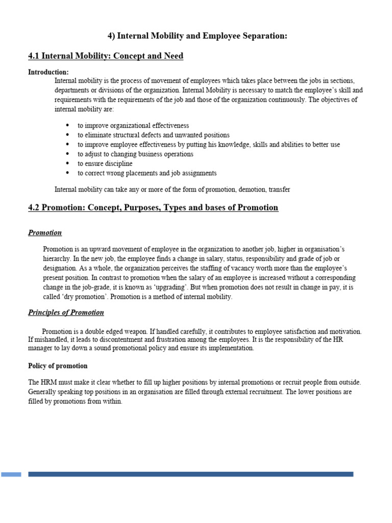 Internal Mobility and Promotion Strategies | PDF | Layoff | Employment