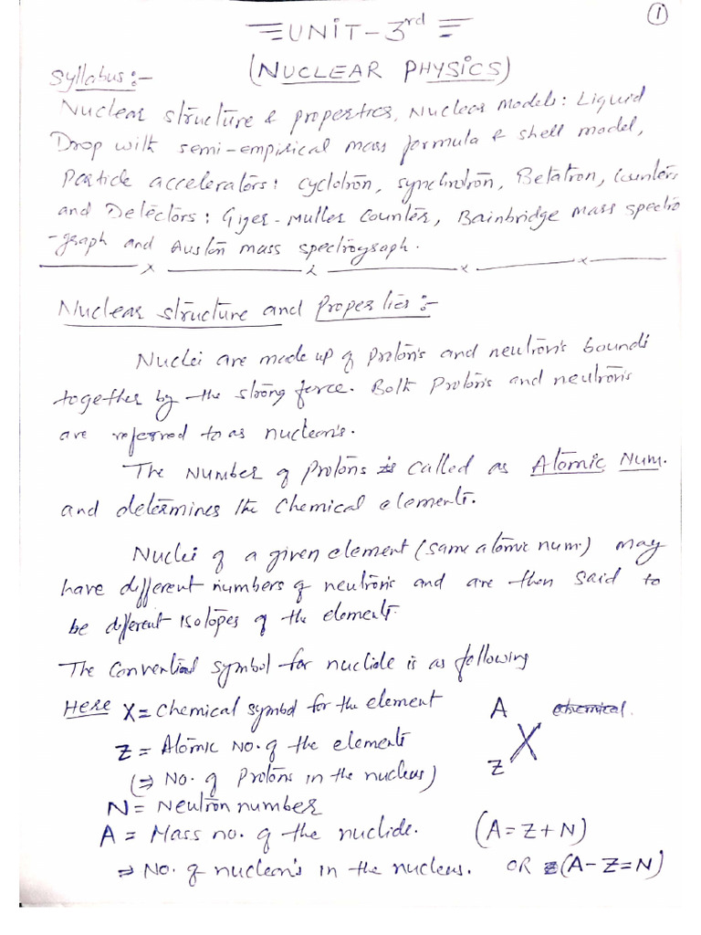 Unit-3 Nuclear Physics SVVV | PDF