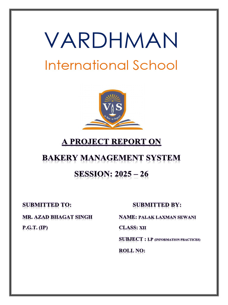Bakery System Project IP | PDF | Python (Programming Language ...