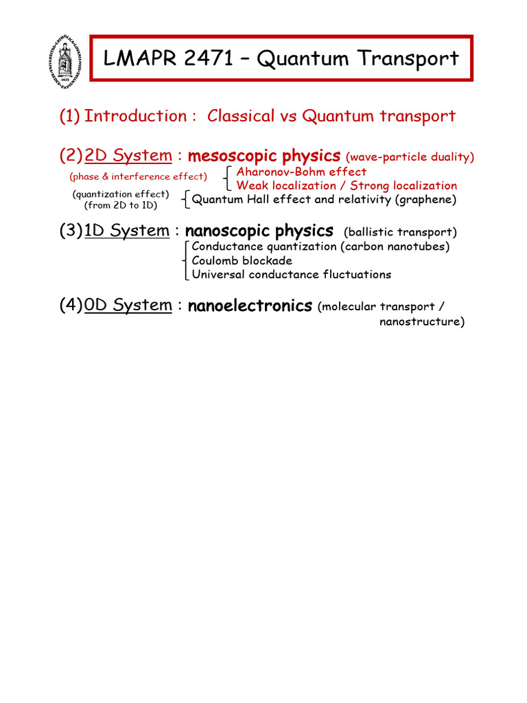 Quantum Transport in Mesoscopic Systems | PDF | Electron | Scattering