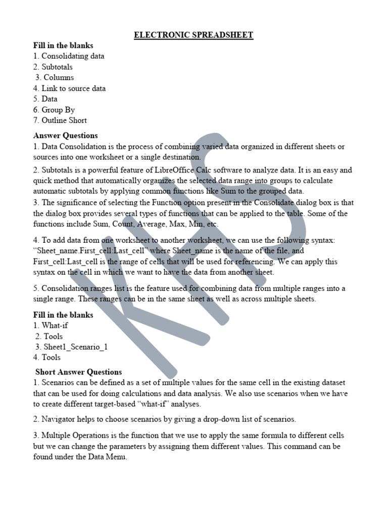 Electronic Spreadsheet | PDF | Spreadsheet | Hyperlink