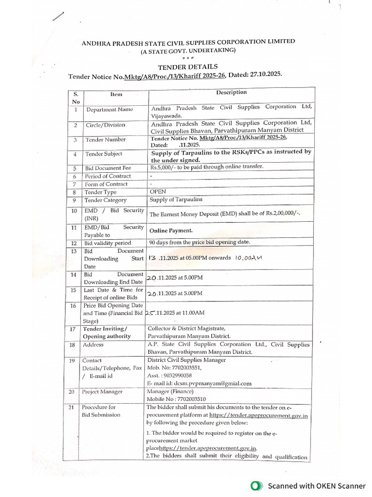 Tender Document | PDF