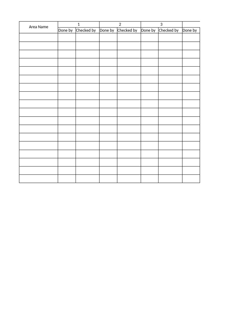 Processing Cleaning Verification Check Sheet Generic | PDF