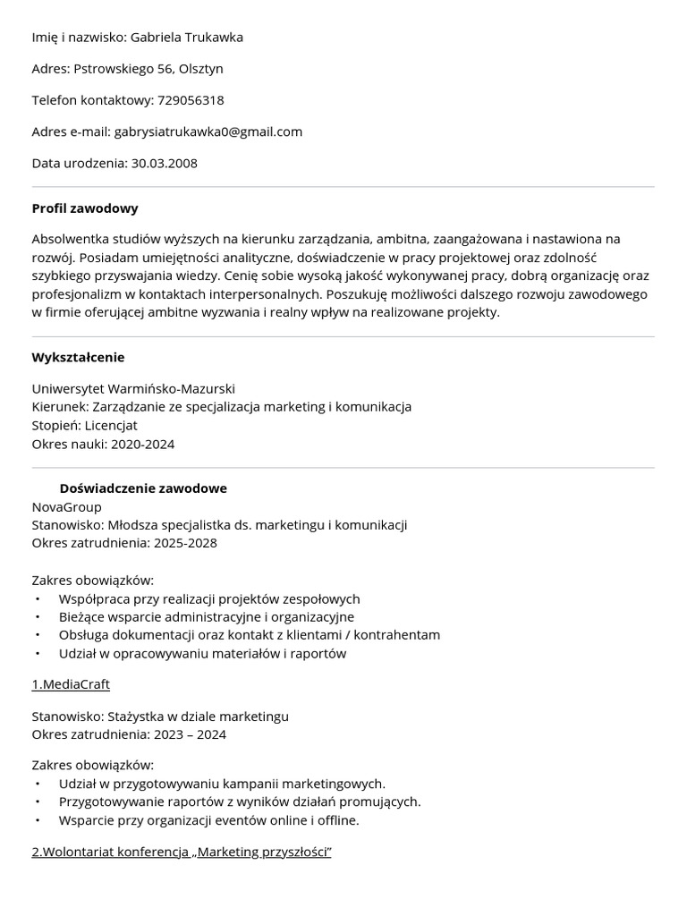 CV Gabi | PDF