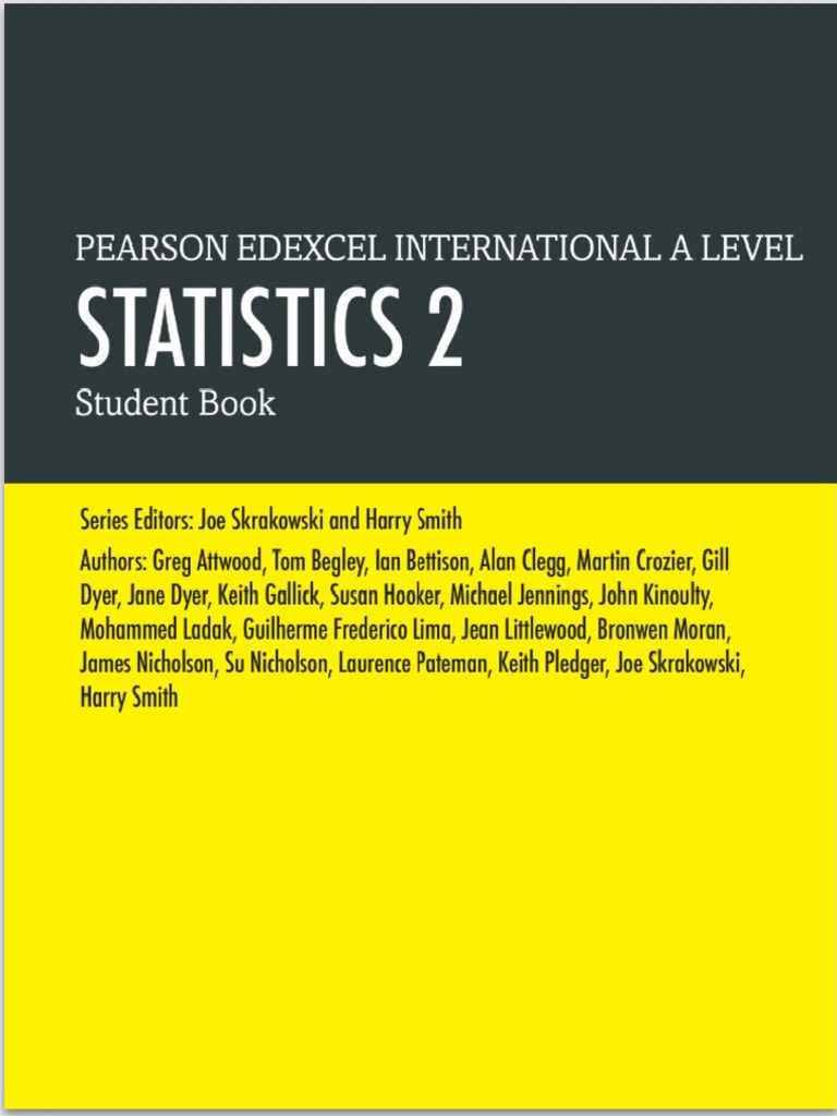 Pearson Edexcel Ial Mathematics Statistics 2 Student Book Pdf