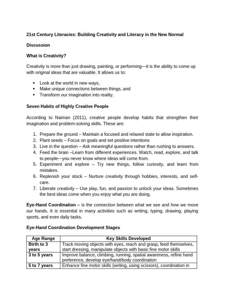Enhancing Creativity and Literacy Skills | PDF | Creativity | Aesthetics