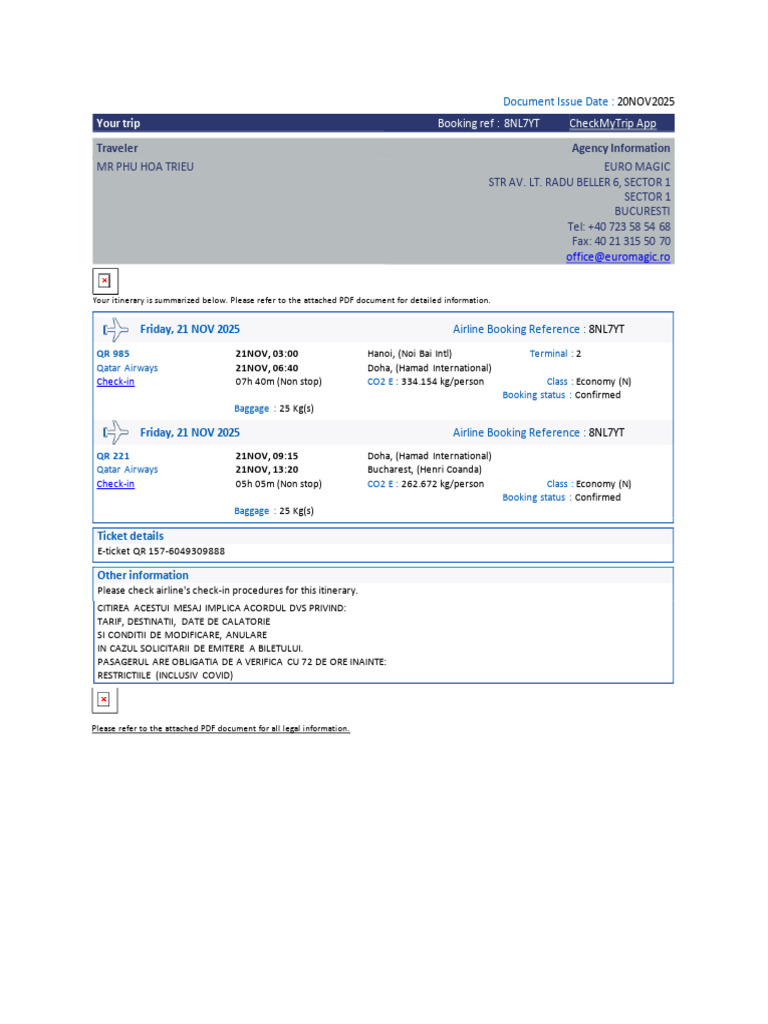 Bilete Avion 2 - 2 | PDF | Doha | Civil Aviation