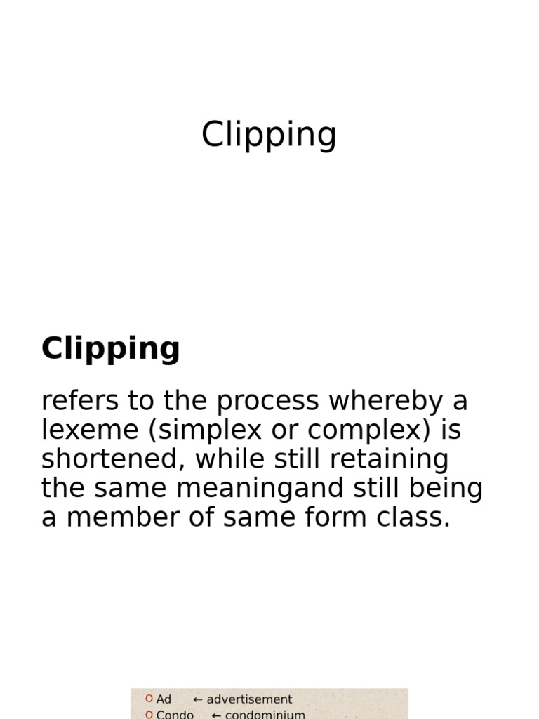 Types of Lexical Clipping Explained | PDF