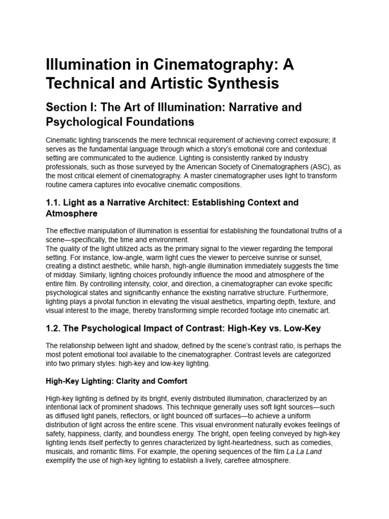 Cinematography Lighting Research Overview | PDF | Cinematography | Lighting