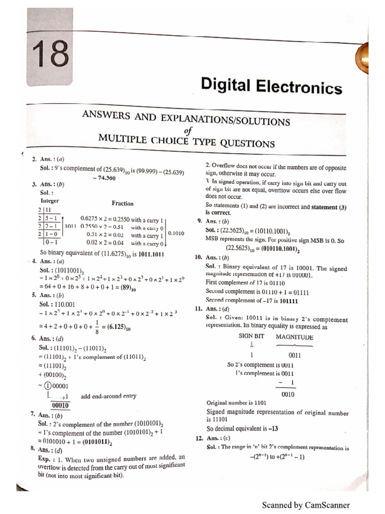 Digital Electronics (1) Solutions | PDF