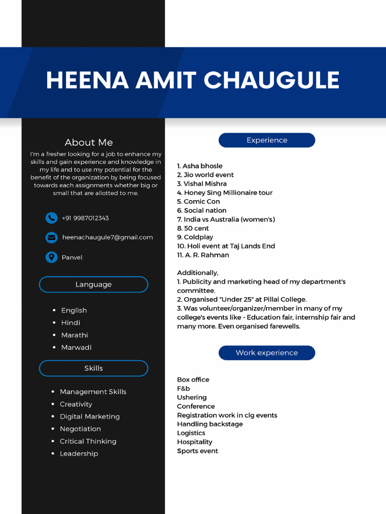 Heena CV | PDF