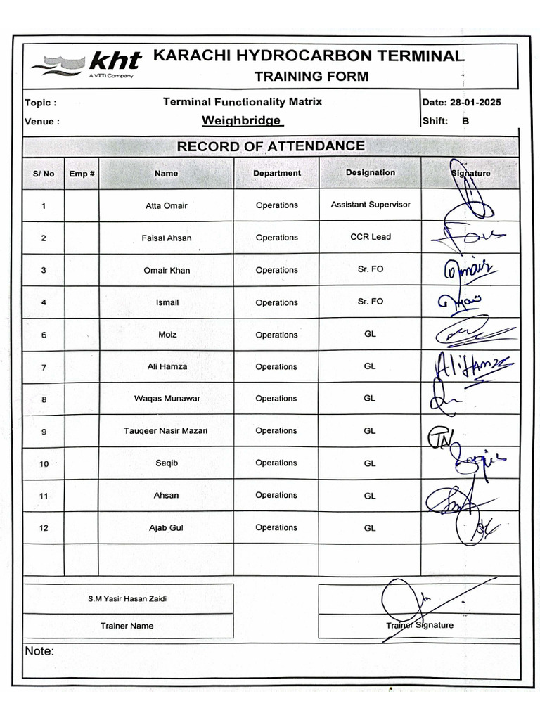 Training Form | PDF