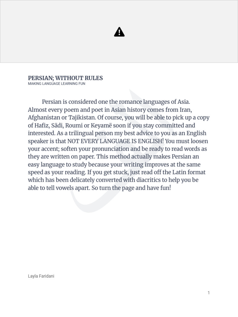 Fun Guide to Learning Persian Language | PDF | Afghanistan | Persian ...