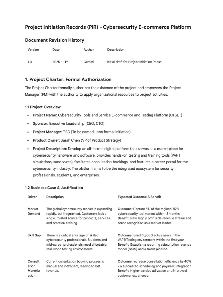 Task6-Project Initiation | PDF | Computer Security | Security