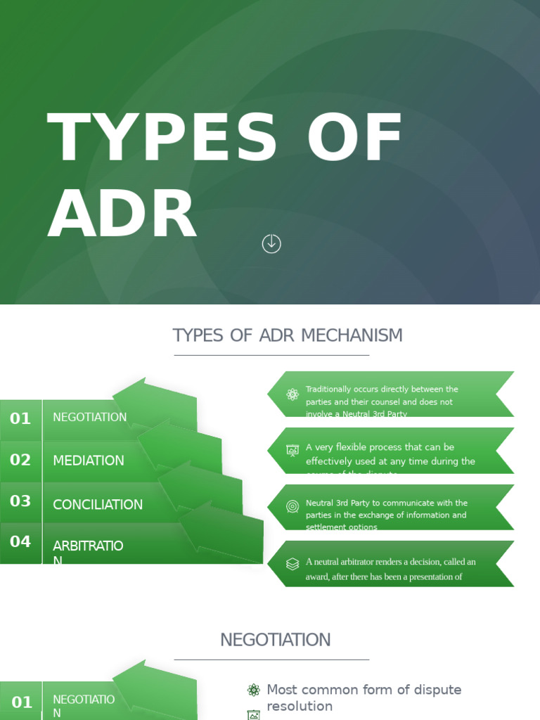 Types of Adr | PDF | Mediation | Arbitration