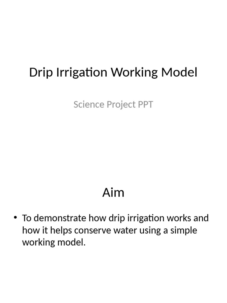 Drip Irrigation Model Science Project | PDF