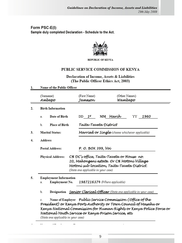Income, Assets & Liabilities Declaration Guide | PDF | Equity (Finance ...