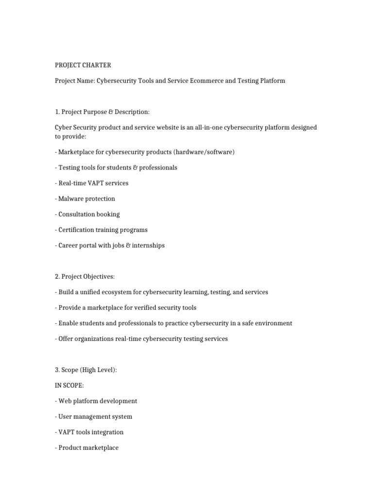 Project Charter | PDF