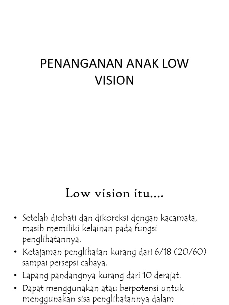 Penanganan Anak Low Vision. | PDF