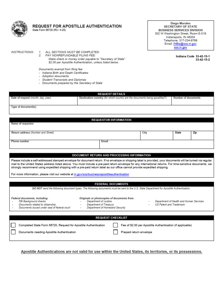 Request For Apostille Authentication (56720) | PDF | Authentication