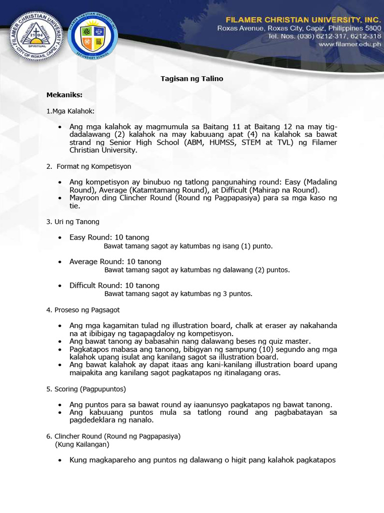 Tagisan NG Talino | PDF