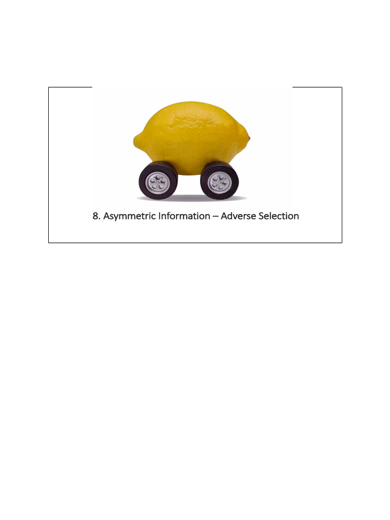 Adverse Selection in Asymmetric Information | PDF | Adverse Selection ...