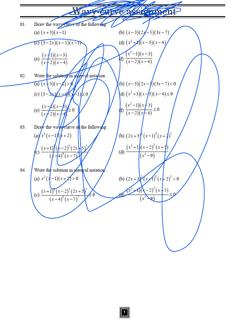 Wavy Curve Practice Sheet | PDF
