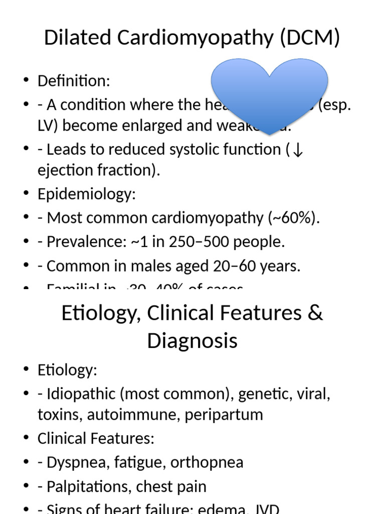Understanding Dilated Cardiomyopathy (DCM) | PDF