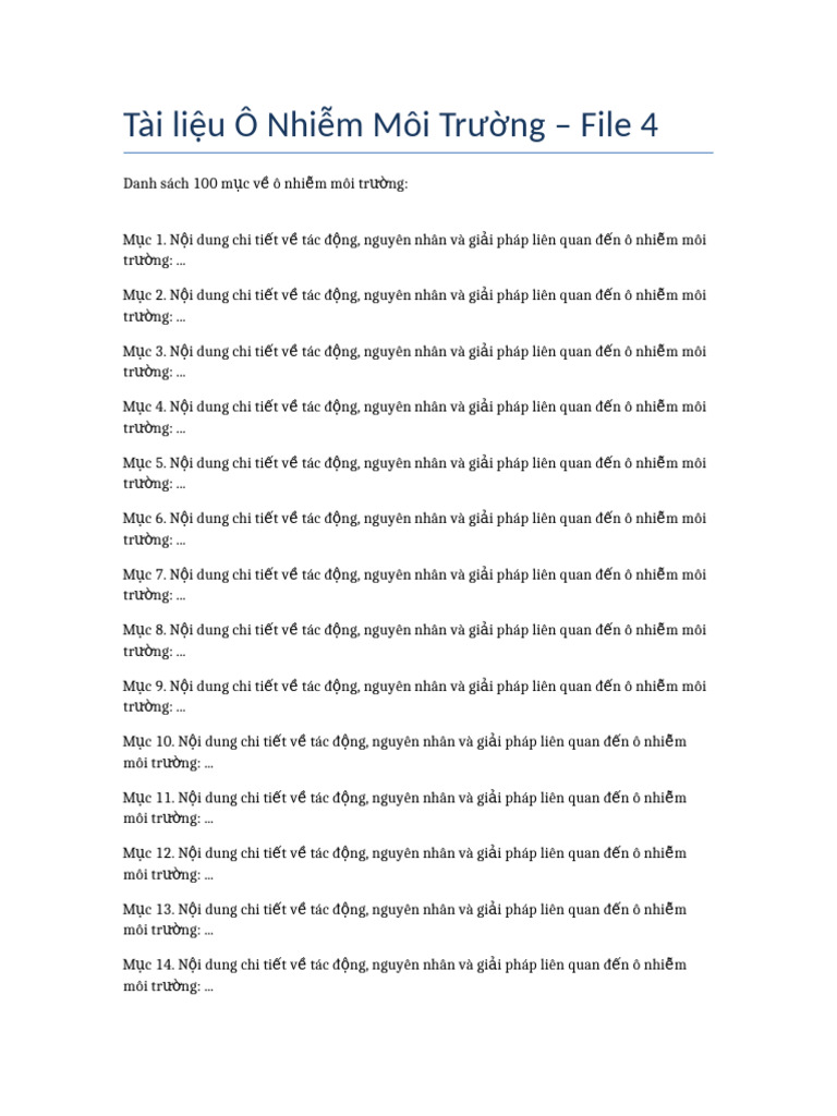 Tai Lieu o Nhiem Moi Truong 4 | PDF