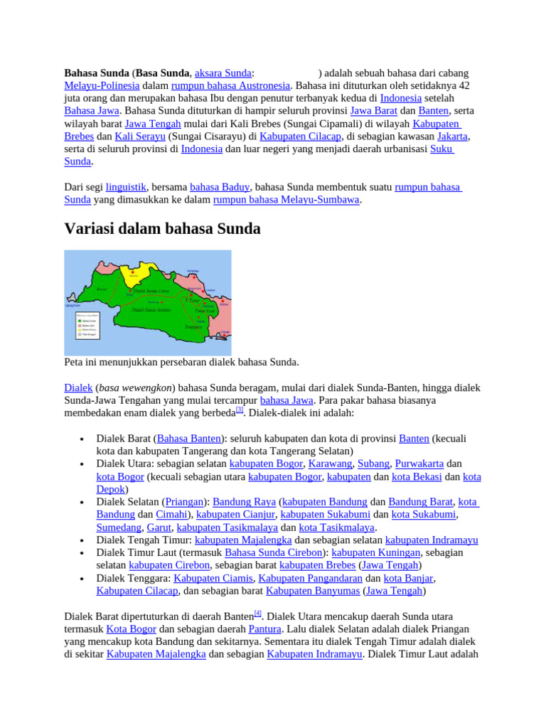 Dialek dan Sejarah Bahasa Sunda | PDF