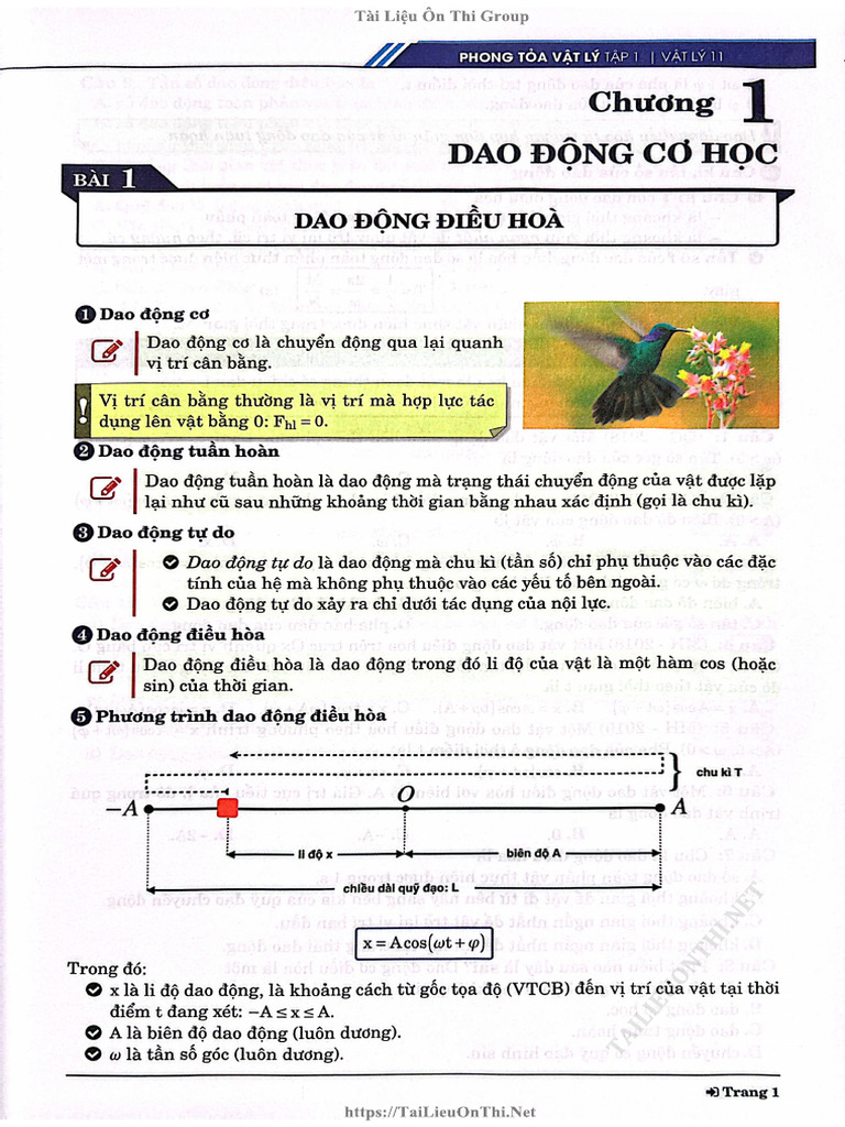 Bài 1 Dao Đ NG Cơ | PDF