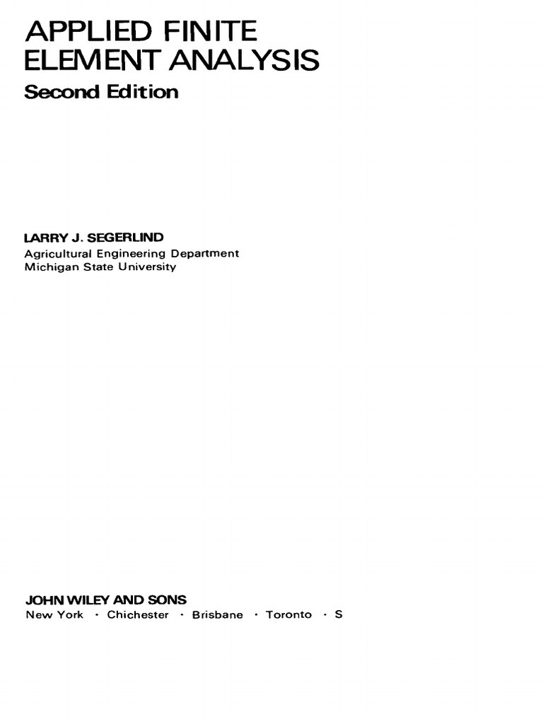 Book (FEM) Applied Finite Element Analysis (Segerlind L.J.) | PDF