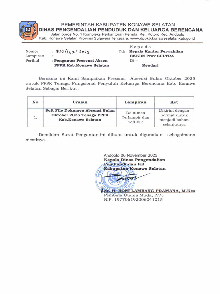 Pengantar Presensi Absen p3k | PDF