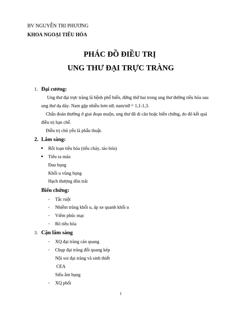 Phac Do Dieu Tri Ung Thu Dai Truc Trang.doc | PDF
