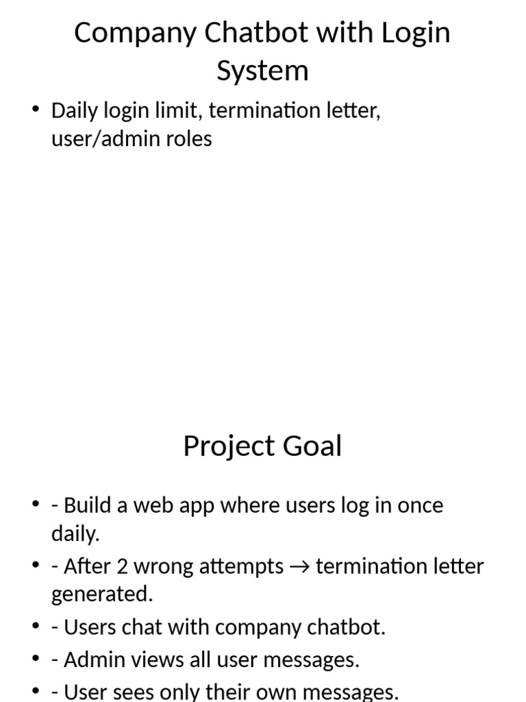 Company Chatbot Project Plan | PDF