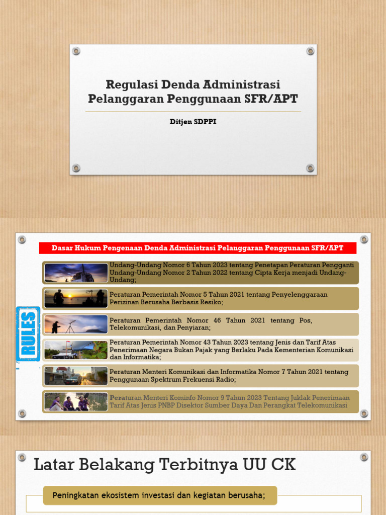 Denda Administrasi Pelanggaran SFR/APT | PDF