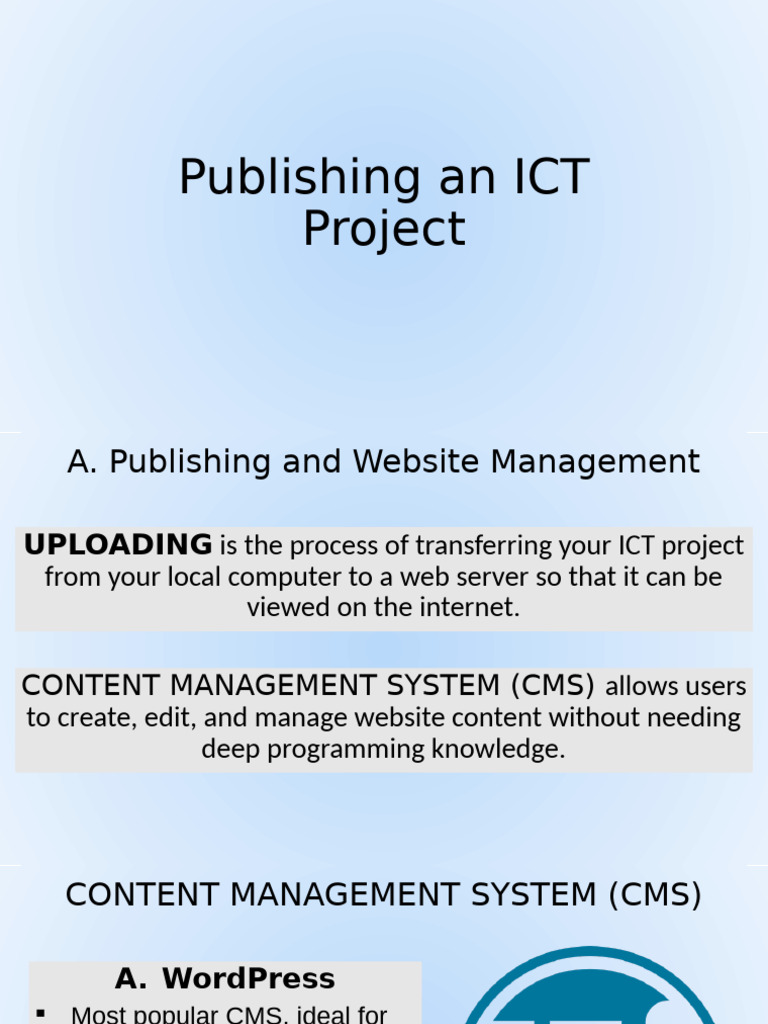 Publishing an ICT Project | PDF