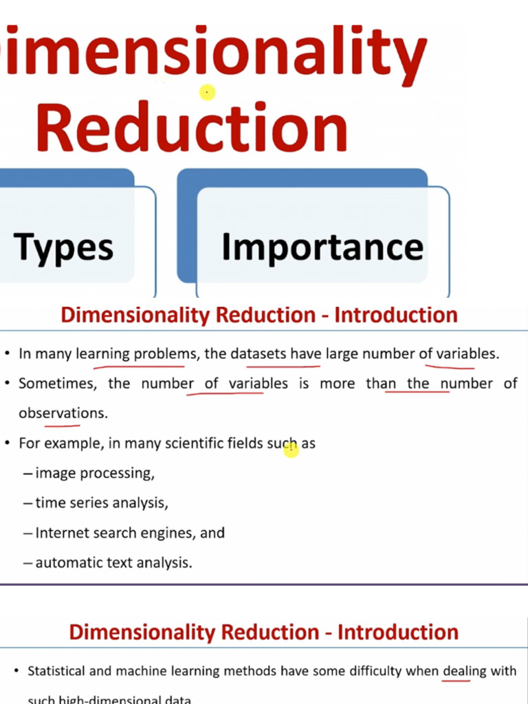 L1 Intro To Dim Redution PCA-1 | PDF