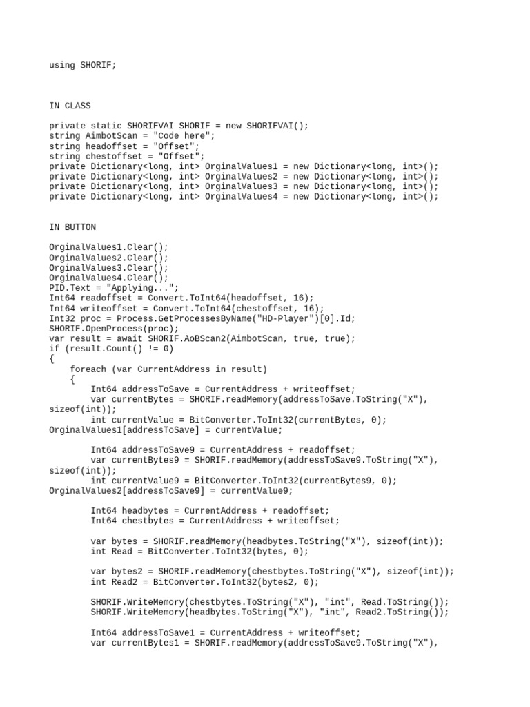 Aimbot Methed by Shorif Vai | PDF | Computer Programming | Software Engineering
