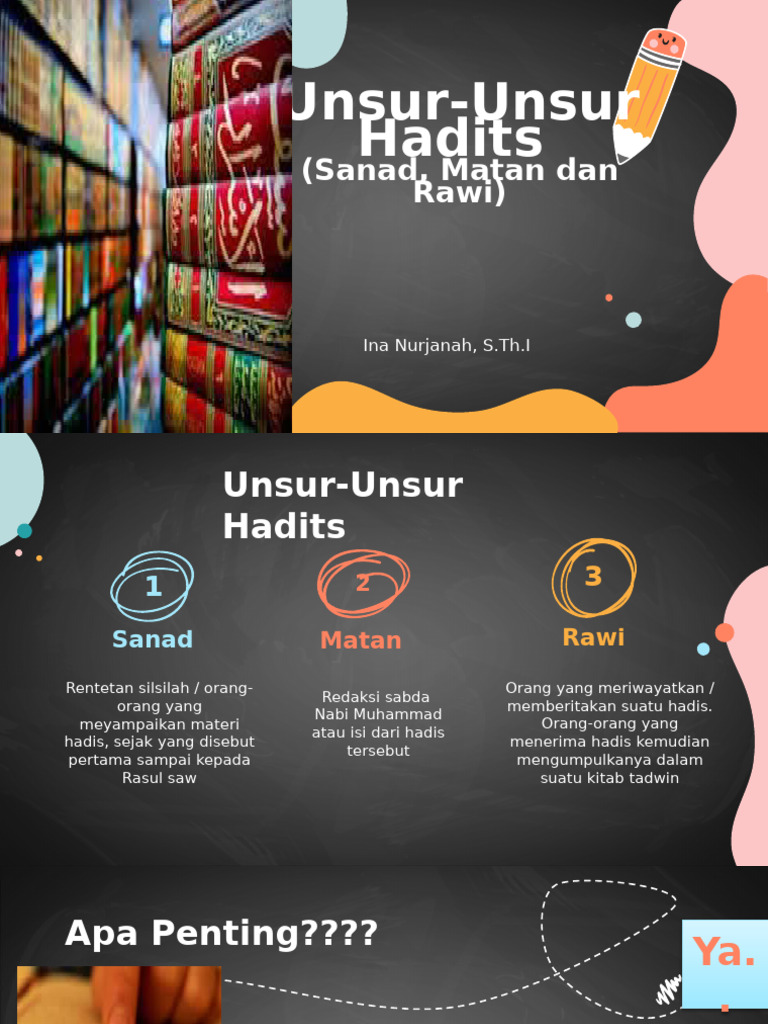 Unsur-Unsur Hadits: Sanad, Matan, Rawi | PDF