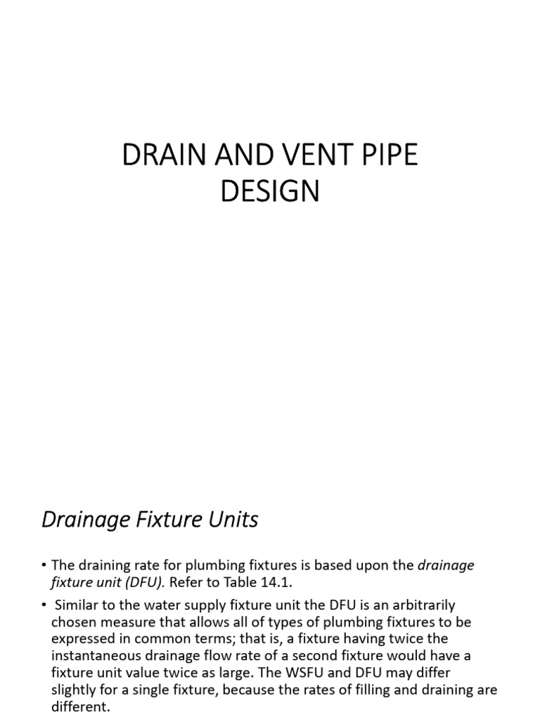 Drain and Vent Pipe Design | PDF