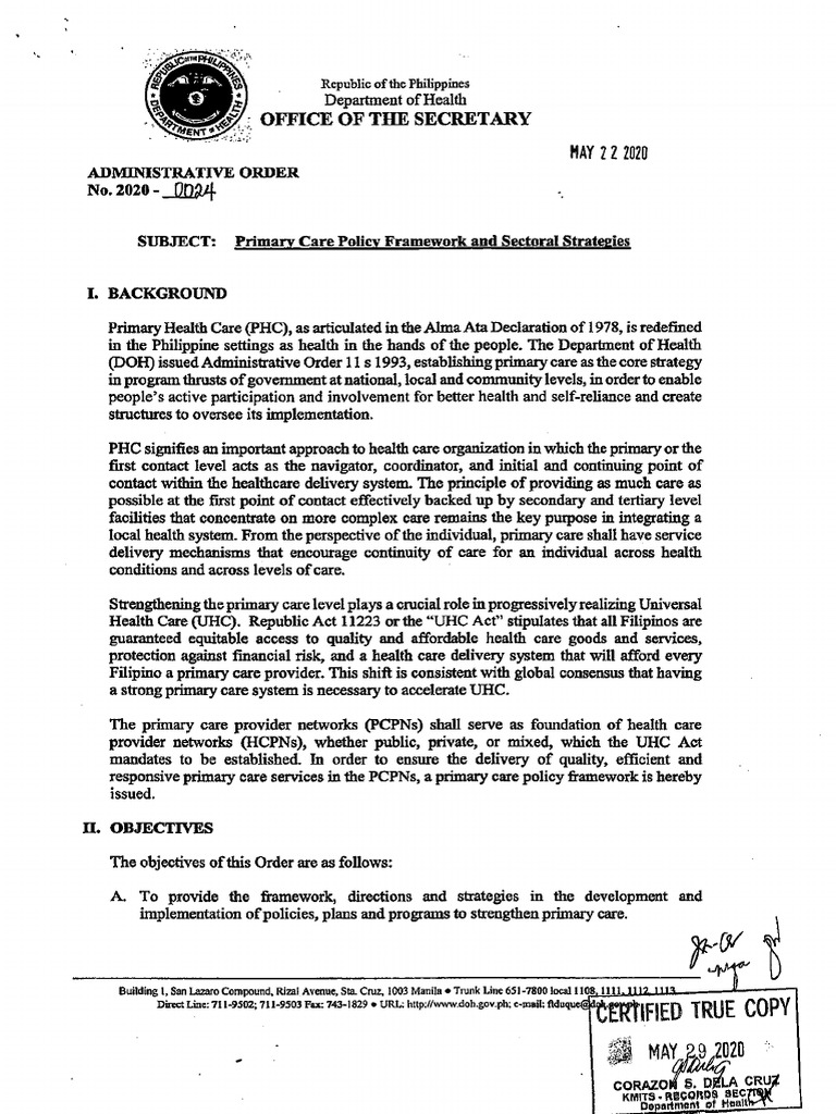 DOH-AO-No-2020-0024 | PDF | Health Economics | Social Policy