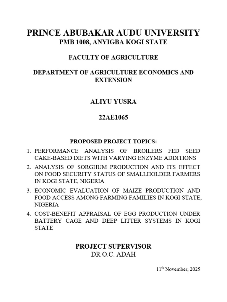 Aliyu 22ae1065 Proposed Topic | PDF