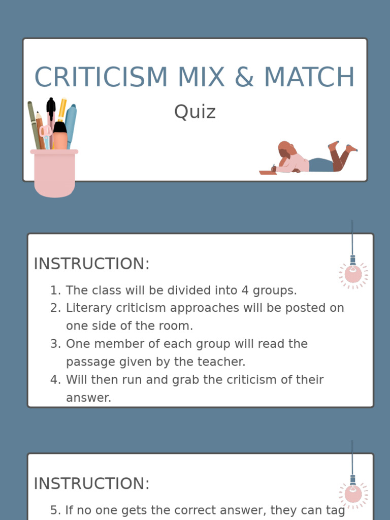 Literary Criticism Quiz Instructions | PDF | A Christmas Carol | The ...