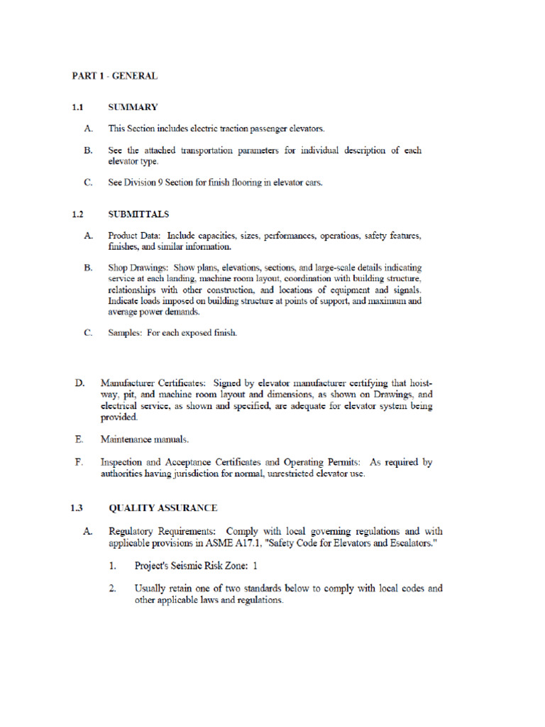 General Specification, Codes and Standarization | PDF