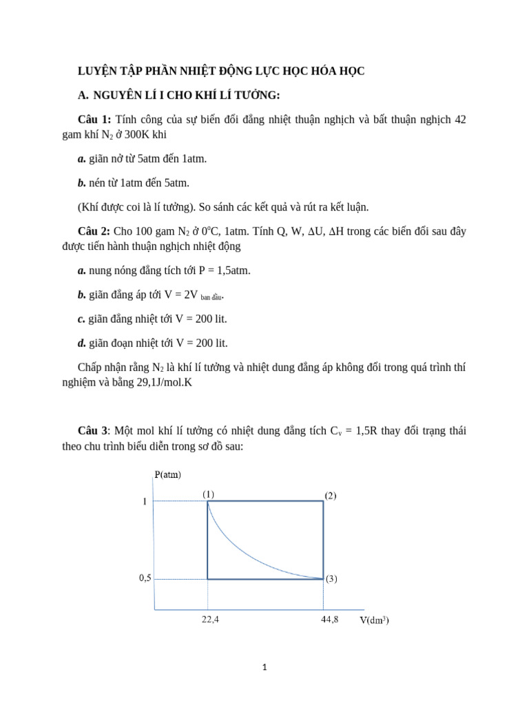 CHEM-H8-HSG-Bài Toán Nhiệt NL1 Và 2 | PDF