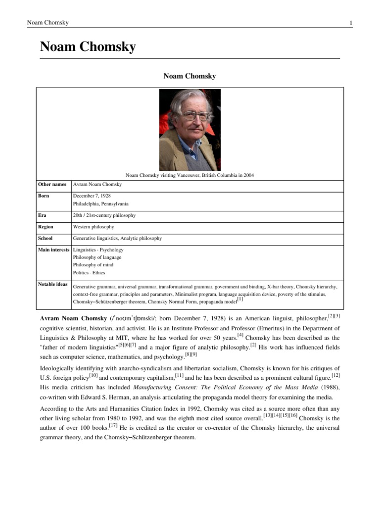 Chomsky | PDF | Noam Chomsky | Linguistics
