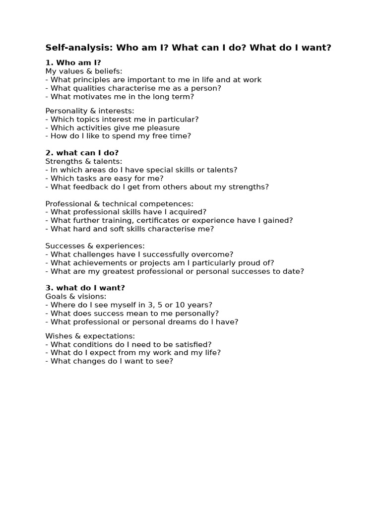 Self Analysis | PDF